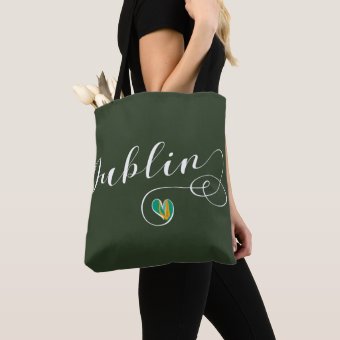 Dublin Heart Grocery Bag, Ireland Tote Bag | Zazzle
