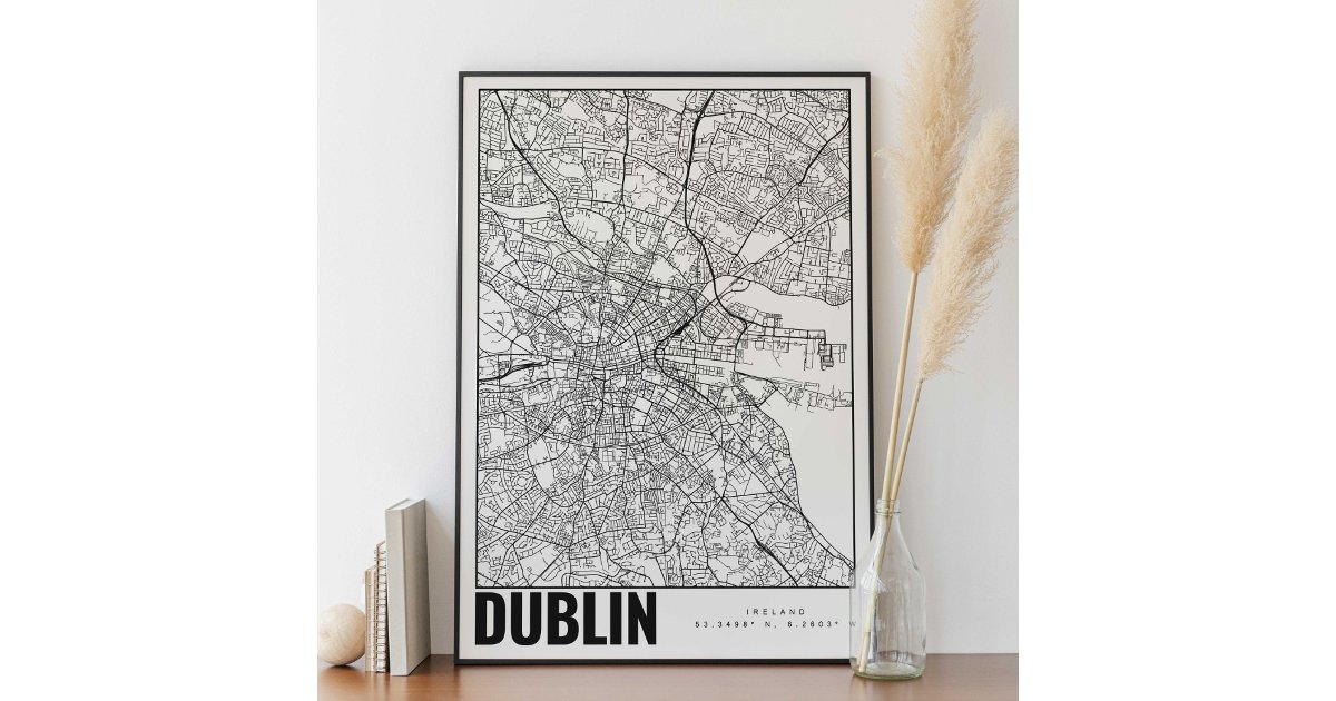 Dublin Ireland Minimalist Map Art Poster | Zazzle