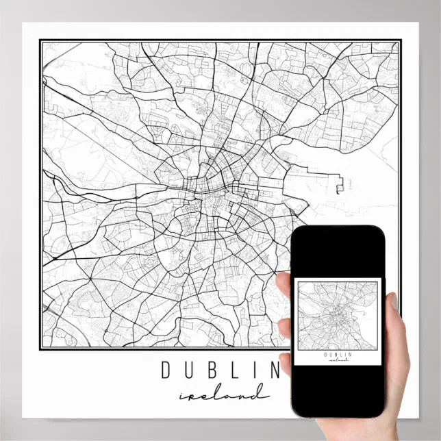 Dublin Ireland Street Map Poster | Zazzle