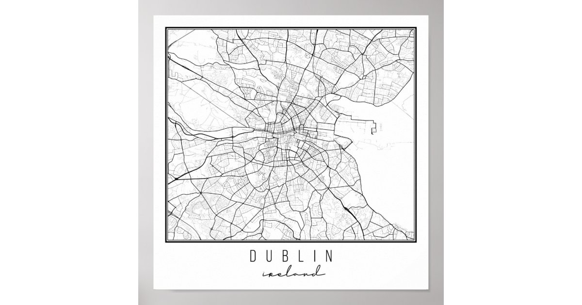 Dublin Ireland Street Map Poster | Zazzle