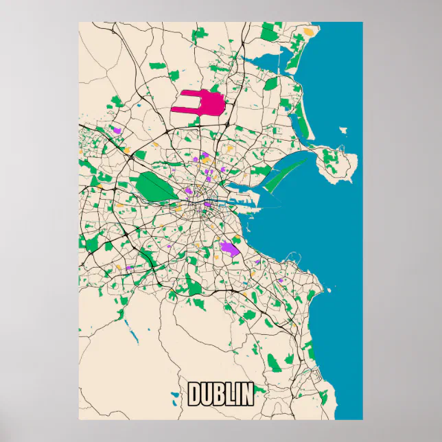 Dublin Map Poster | Zazzle