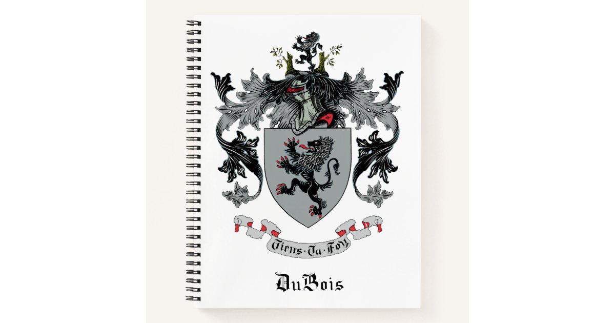 Dubois Family Crest Spiral Notebooks Zazzle