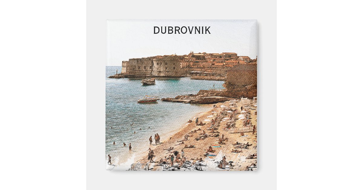Dubrovnik Croatia Adrica Coast Beach Magnet | Zazzle