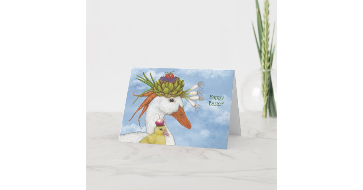 Duck and Duckling Easter card | Zazzle