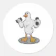 Duck as Bodybuilder with Dumbbells Classic Round Sticker | Zazzle
