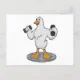 Duck as Bodybuilder with Dumbbells Postcard | Zazzle