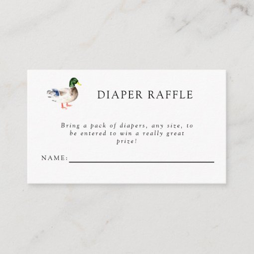 Duck Baby Shower Diaper Raffle Ticket Enclosure Card | Zazzle
