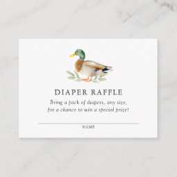 Duck Baby Shower Diaper Raffle Ticket Enclosure Card | Zazzle