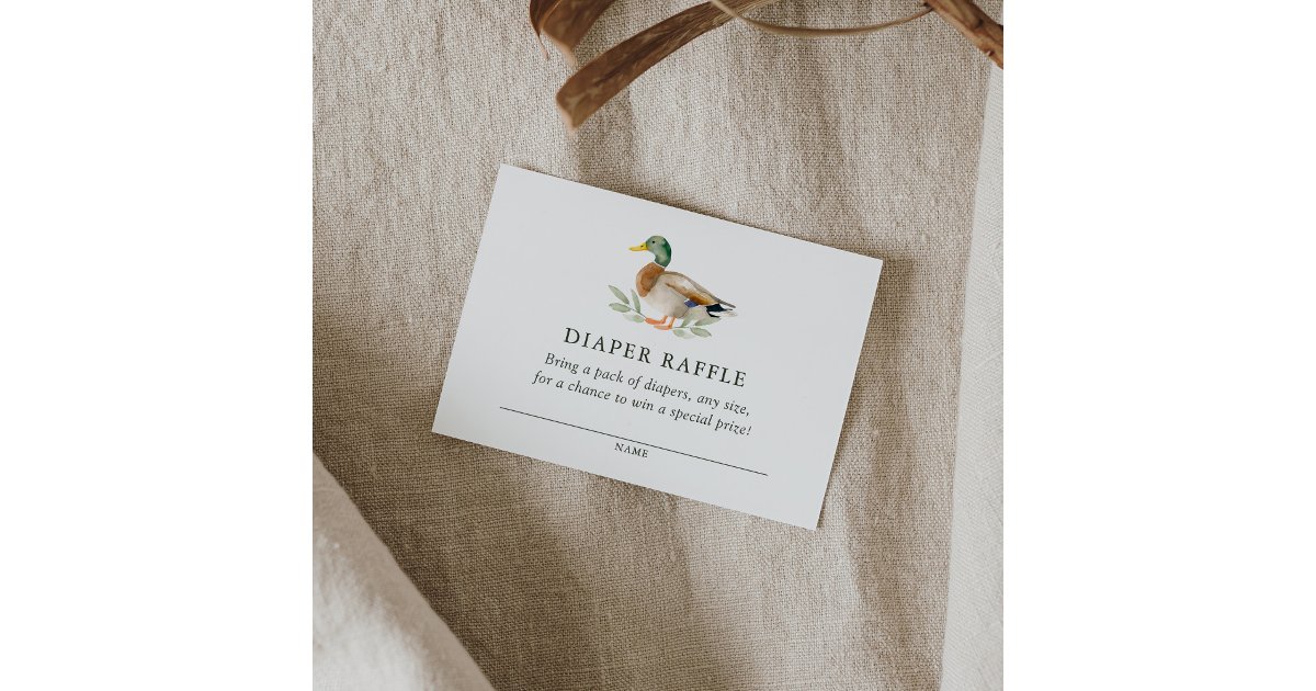 Duck Baby Shower Diaper Raffle Ticket Enclosure Card | Zazzle