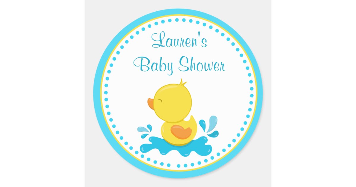 Duck Baby Shower Favor Tag Stickers | Zazzle