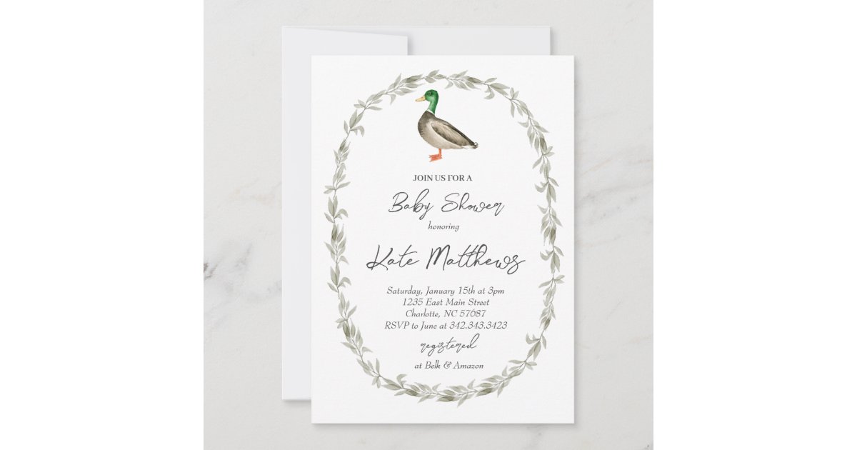 Duck baby Shower invitation | Zazzle
