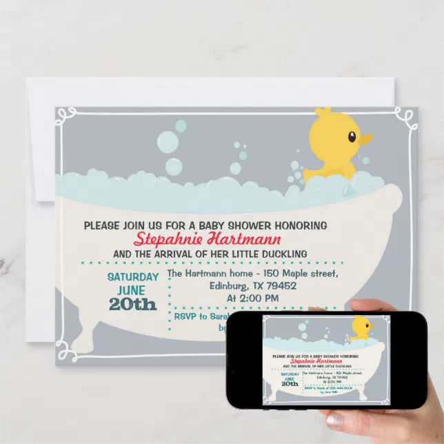 Duck Baby Shower Invitation | Zazzle