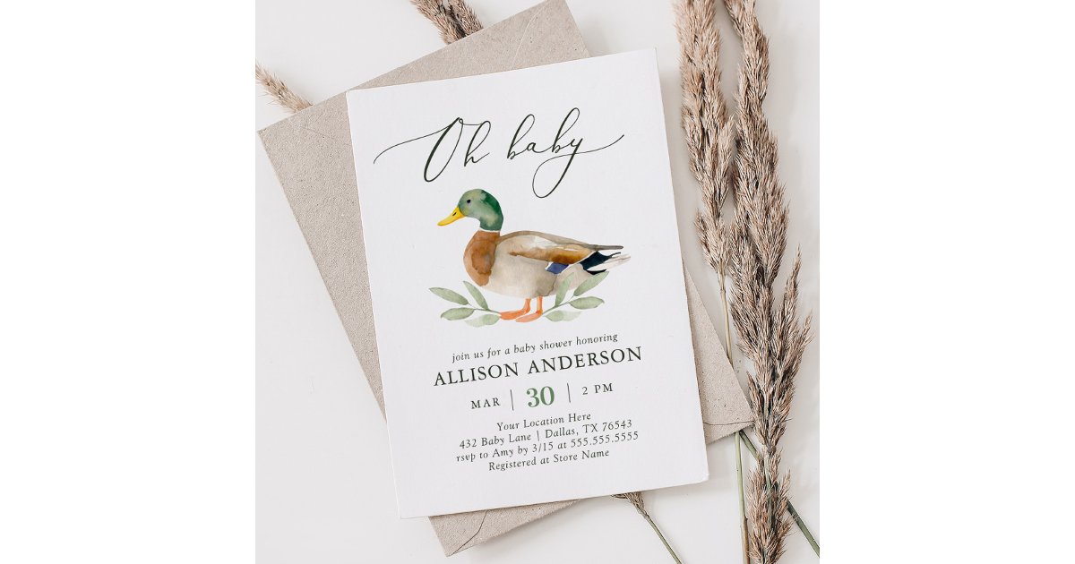 Duck Baby Shower Invitation | Zazzle
