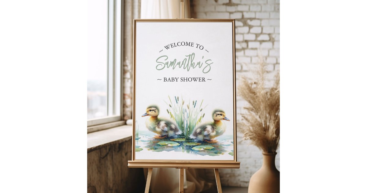 Duck Baby Shower Reversible Welcome Signs | Zazzle