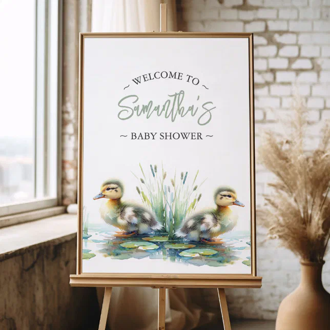 Duck Baby Shower Reversible Welcome Signs | Zazzle