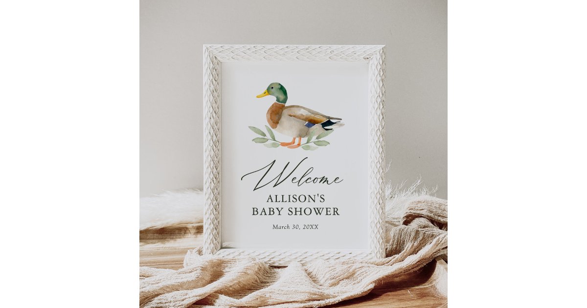 Duck Baby Shower Welcome Sign | Zazzle