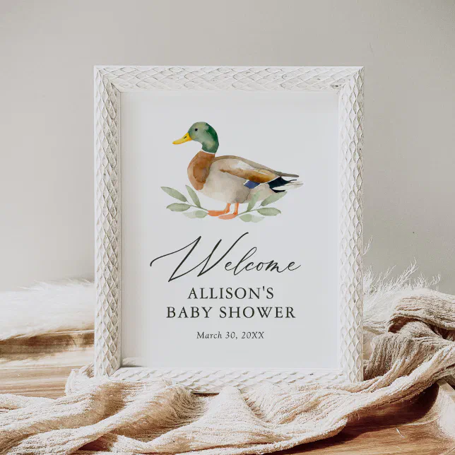 Duck Baby Shower Welcome Sign | Zazzle