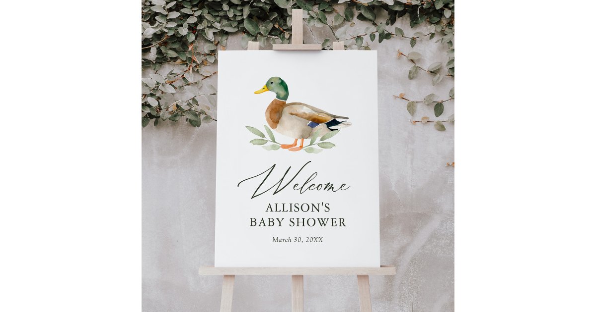 Duck Baby Shower Welcome Sign | Zazzle