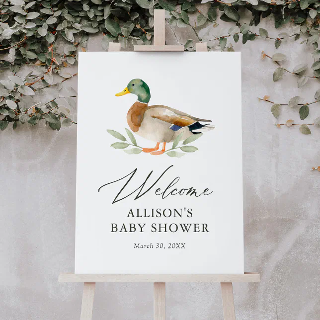 Duck Baby Shower Welcome Sign | Zazzle