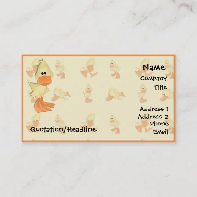 Duck Business Card | Zazzle