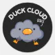 Duck Cloud Funny Weather Pun Dark BG Classic Round Sticker | Zazzle