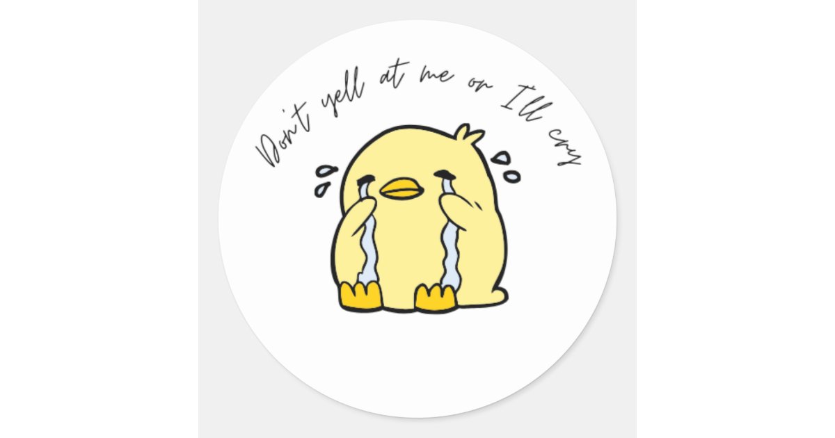 Duck crying sticker | Zazzle