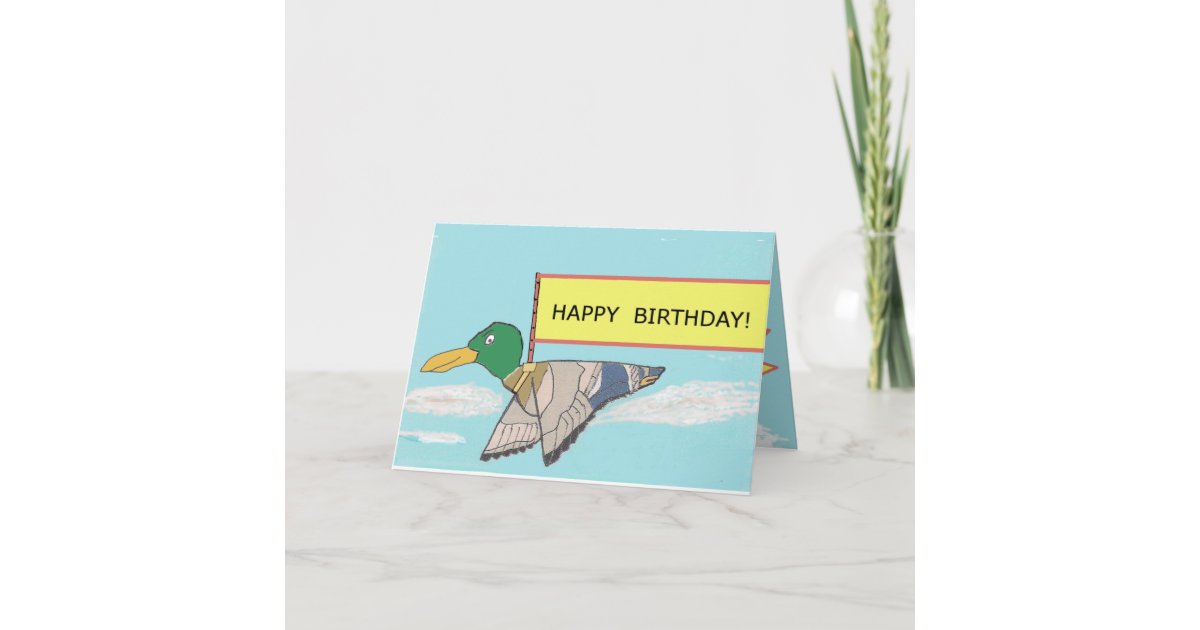 Duck - Happy Birthday Card | Zazzle