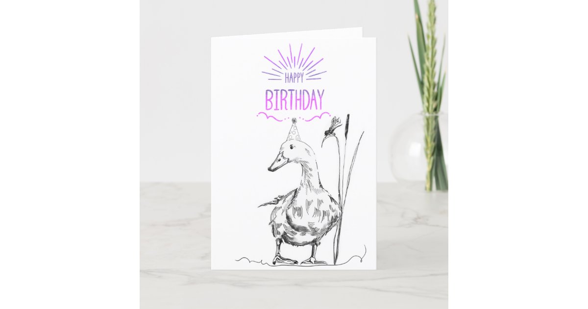 Duck Happy Birthday Card | Zazzle