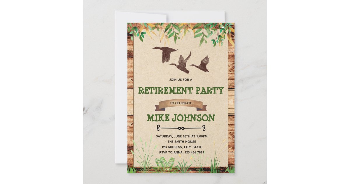 Duck hunter Retirement party invitation | Zazzle