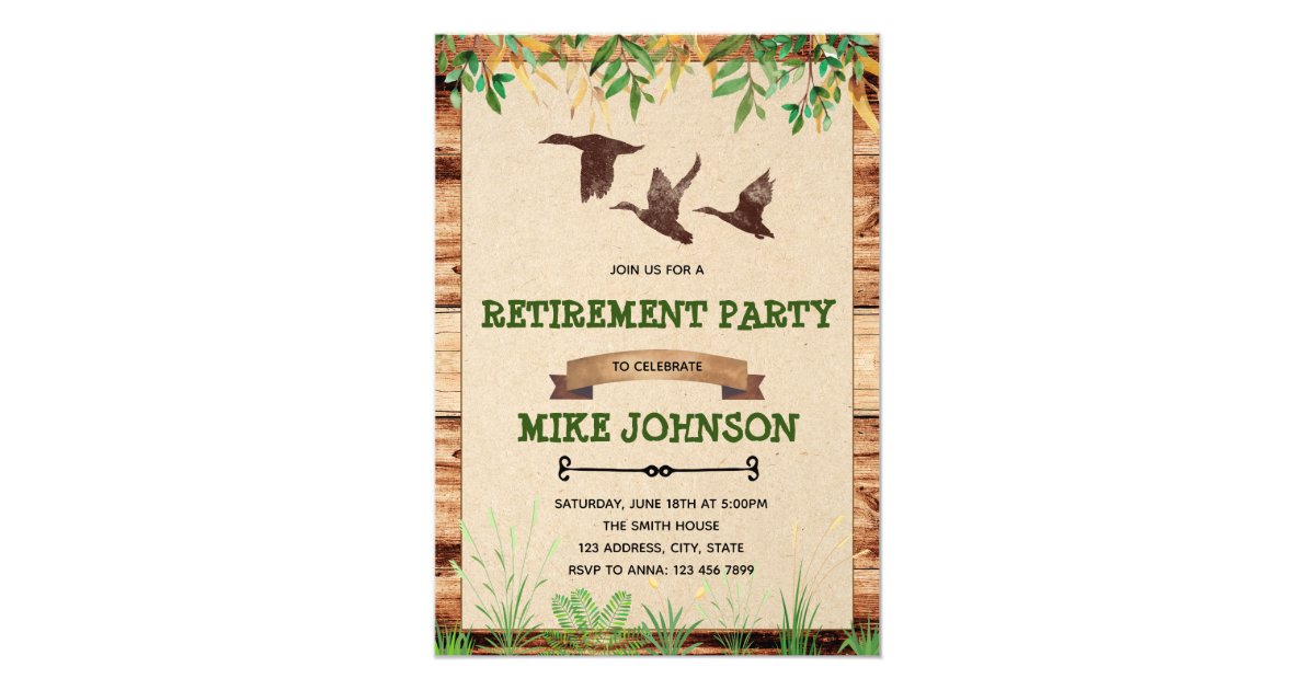 Duck hunter Retirement party invitation | Zazzle.com