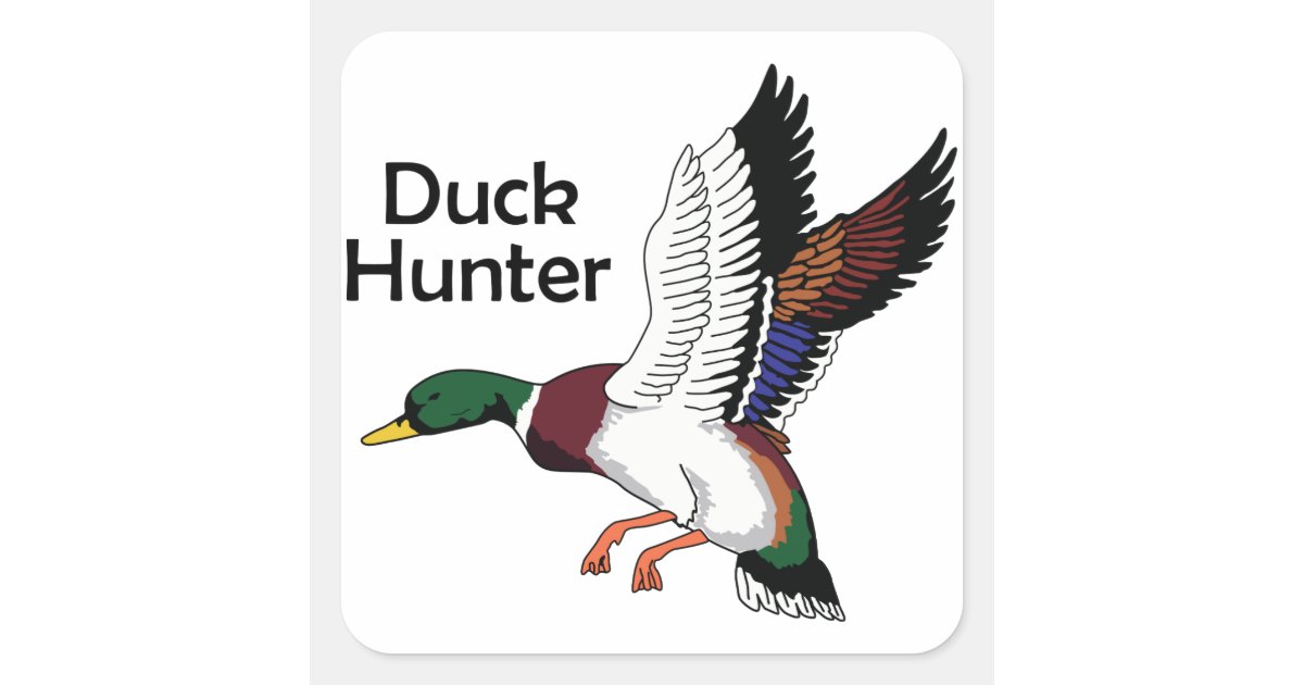 Duck Hunter Square Sticker | Zazzle