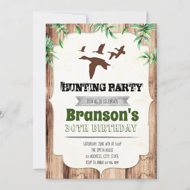 Duck hunting adult birthday invitation | Zazzle