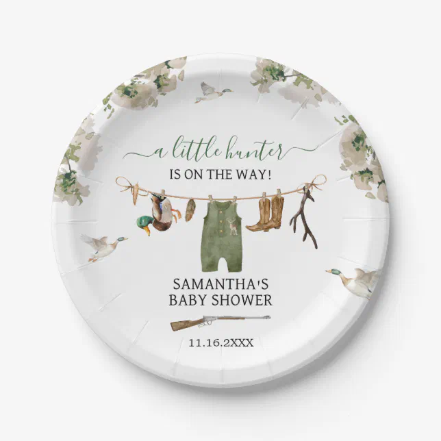 Duck Hunting Baby Shower Paper Plates | Zazzle