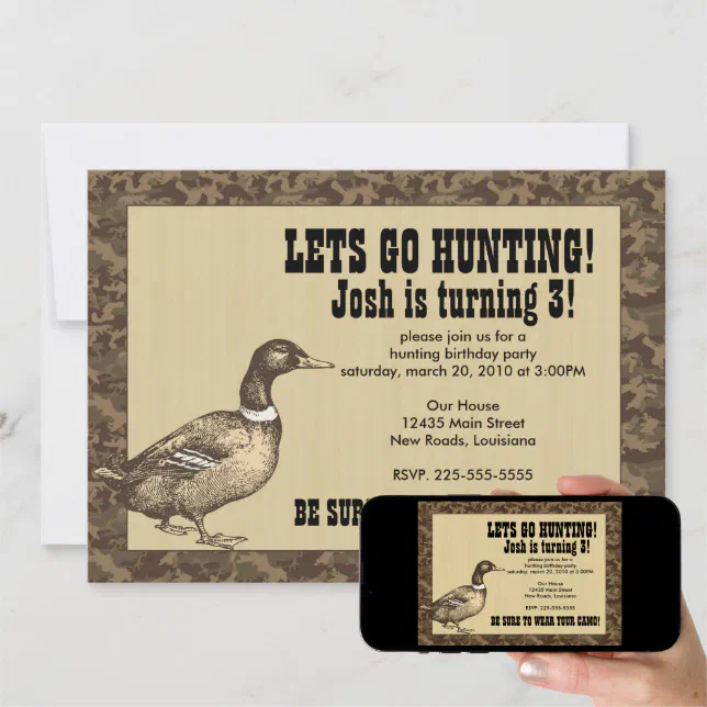 Duck Hunting Birthday Invitation | Zazzle