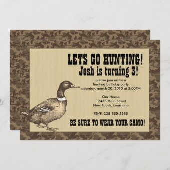 Duck Hunting Birthday Invitation | Zazzle