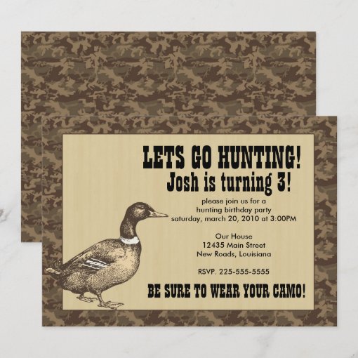 Duck Hunting Birthday Invitation | Zazzle