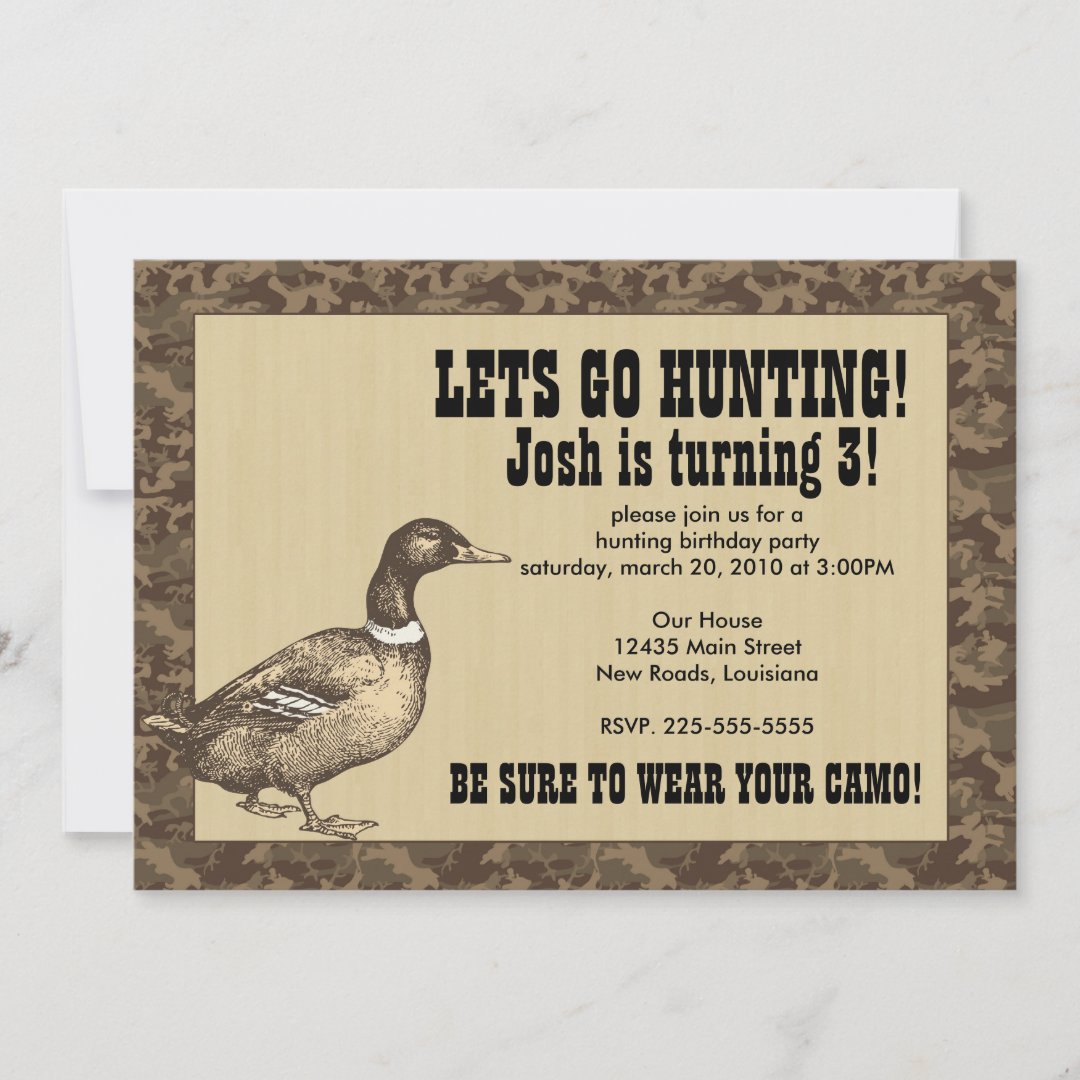 Duck Hunting Birthday Invitation | Zazzle