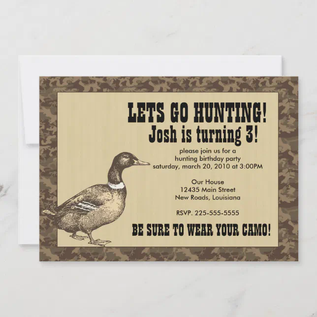 Duck Hunting Birthday Invitation | Zazzle