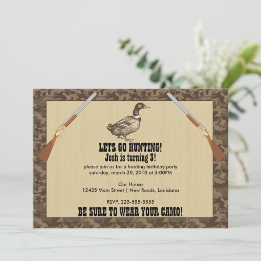 Duck Hunting Birthday Invitation | Zazzle