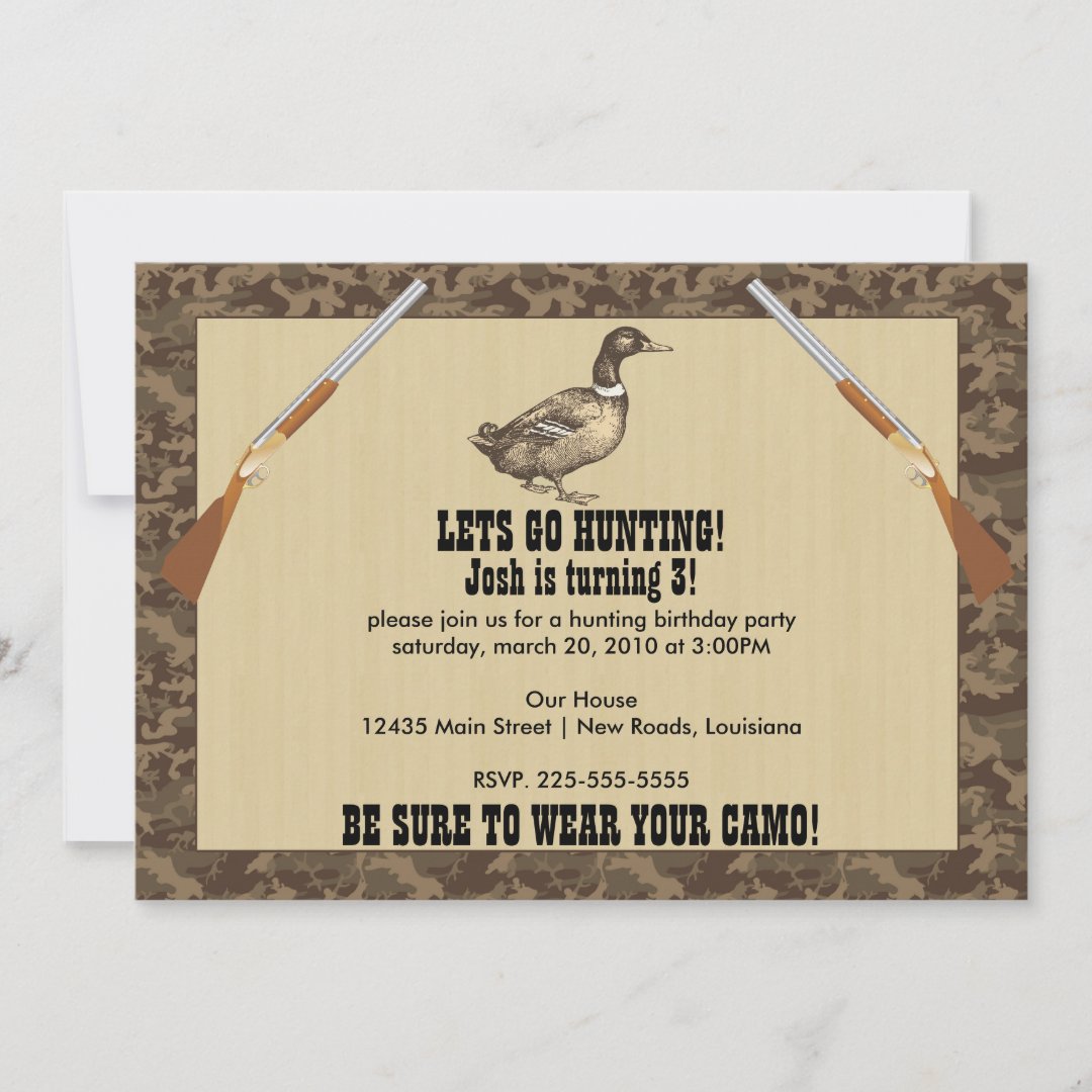 Duck Hunting Birthday Invitation | Zazzle