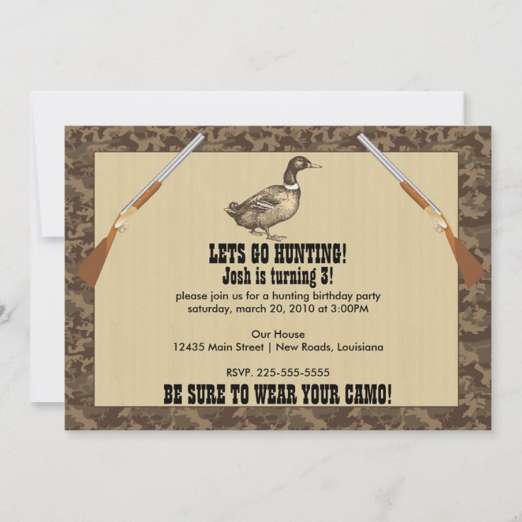 Duck Hunting Birthday Invitation | Zazzle