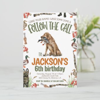 Duck Hunting Birthday Invitation | Zazzle