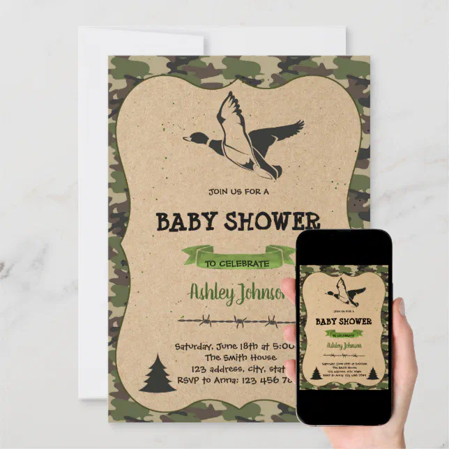 Duck hunting party theme invitation card | Zazzle