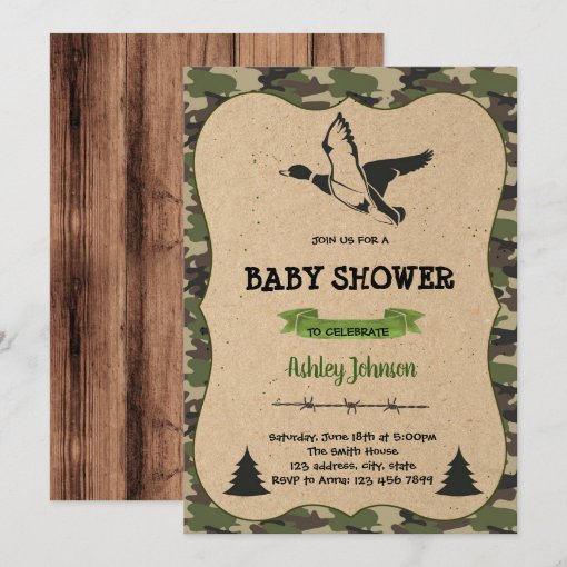 Duck hunting party theme invitation card | Zazzle