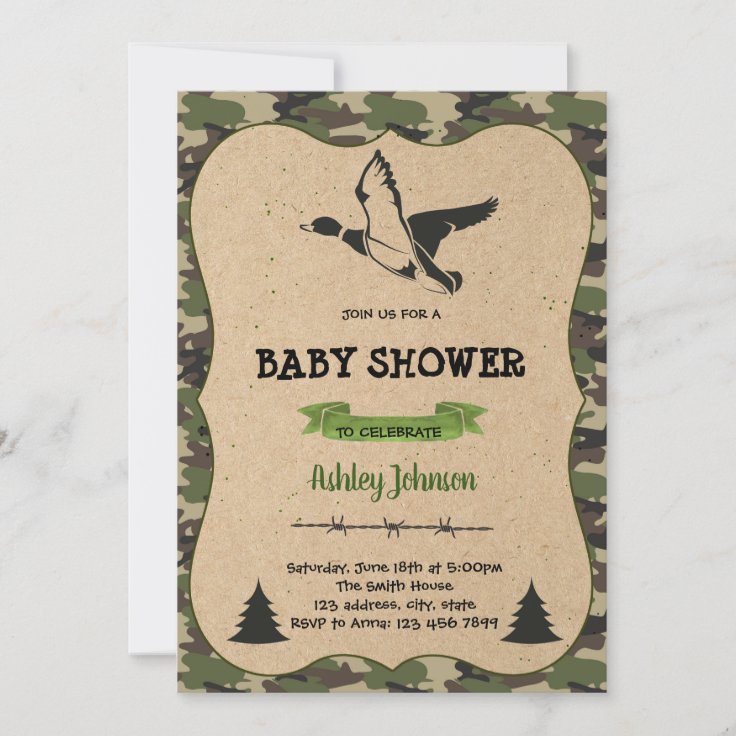 Duck hunting party theme invitation card | Zazzle
