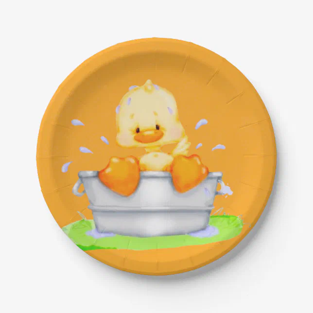 Duck in a Tub Baby Shower Paper Plates | Zazzle