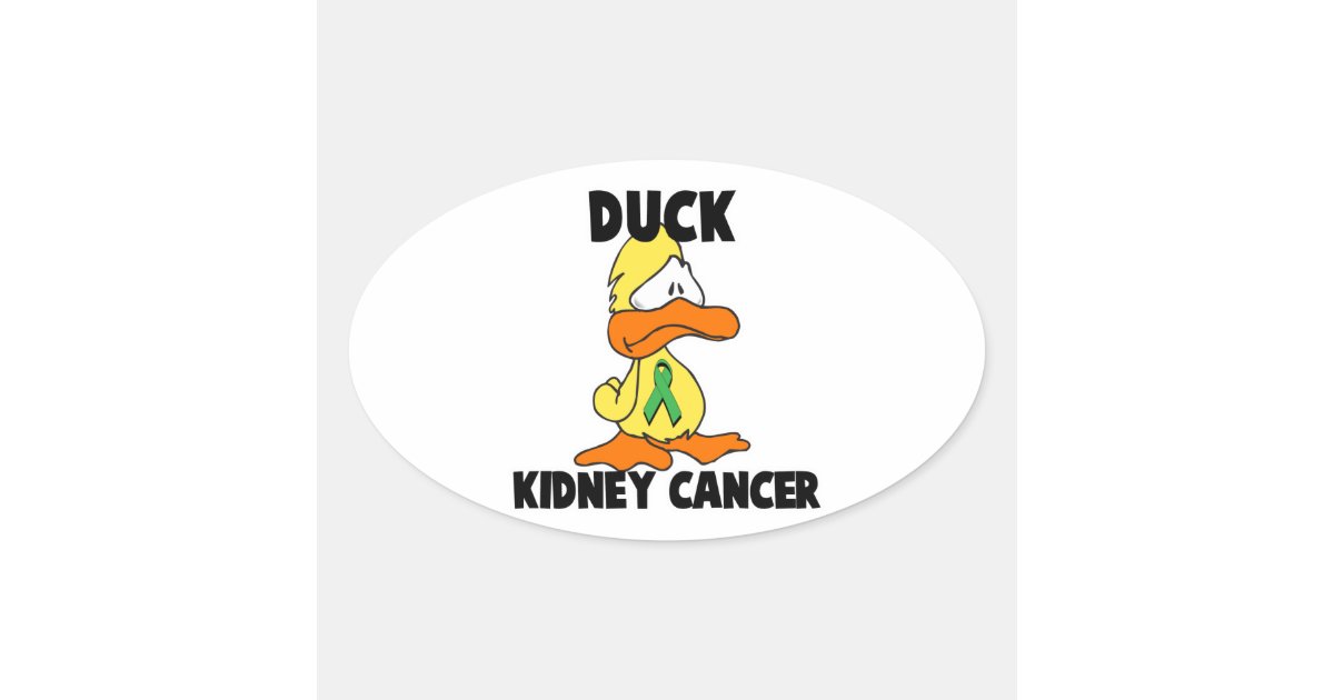 Duck Kidney Cancer Oval Sticker | Zazzle