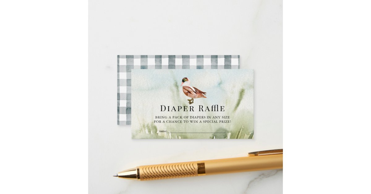 Duck/Mallard Watercolor Field Diaper Raffle Ticket Enclosure Card | Zazzle