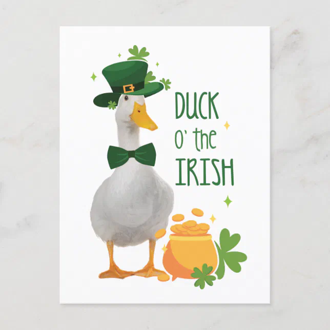 Duck o' the Irish St. Patricks Day Postcard | Zazzle