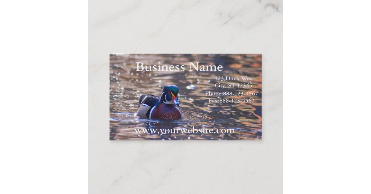 Duck on Pond Business Card | Zazzle